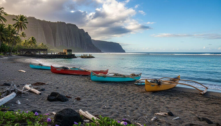 This Big Island beach keeps Hawaiian canoe fishing alive on gray ...