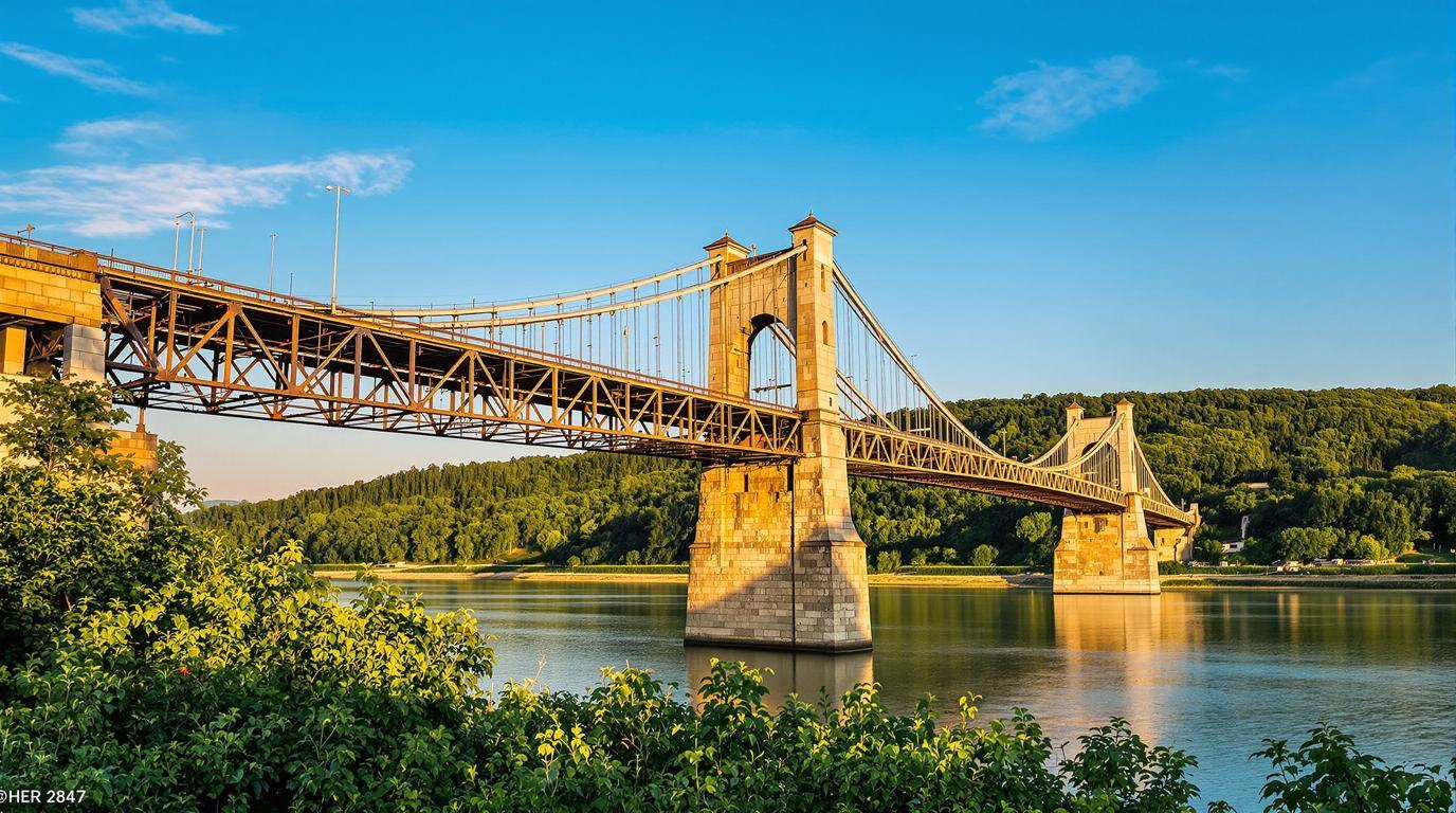 Le seul pont suspendu de 1849 encore en service avec ses 184 mètres