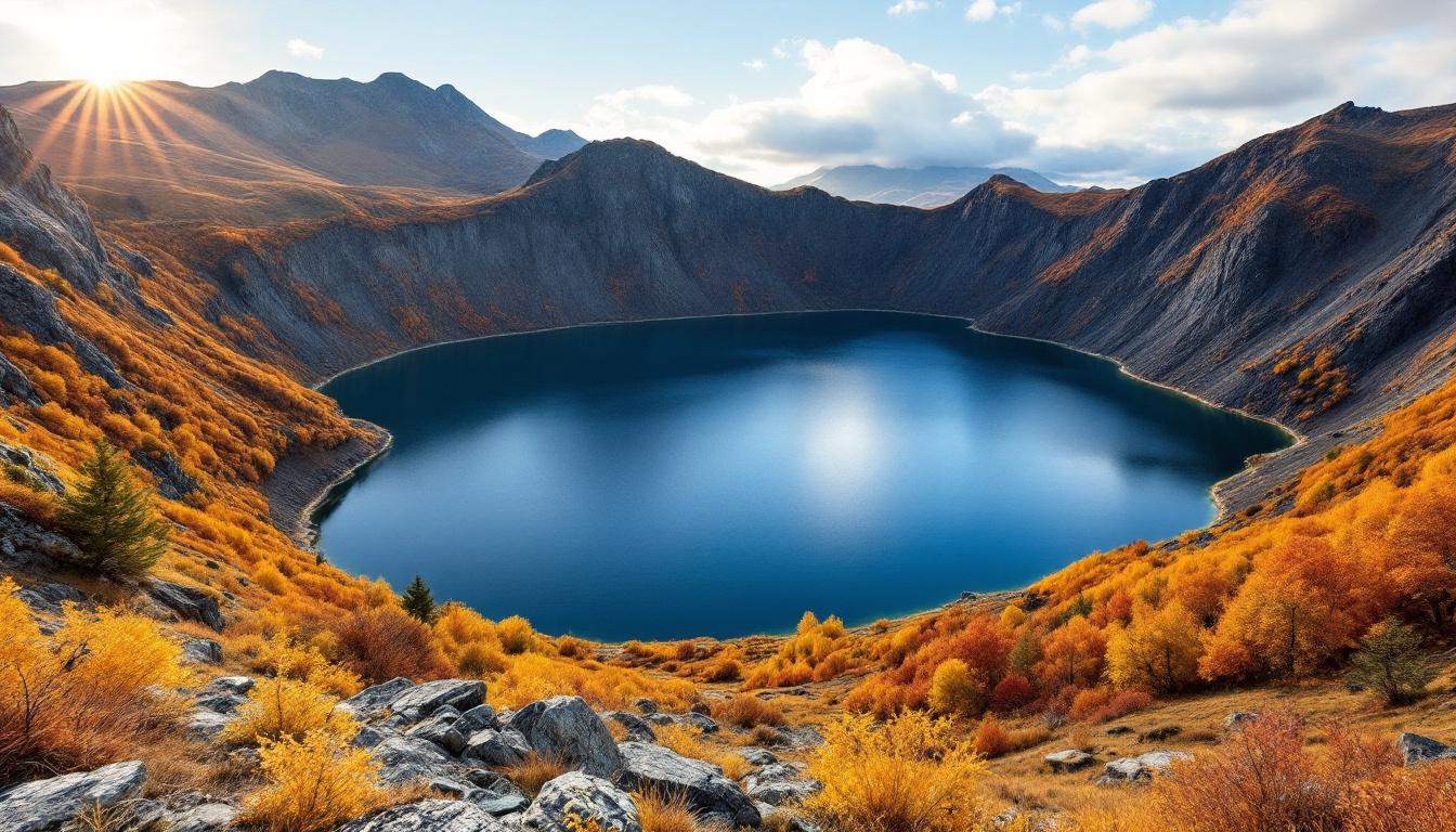 Ce lac de 1244 mètres formé par une coulée de lave il y a 2 millions d ...