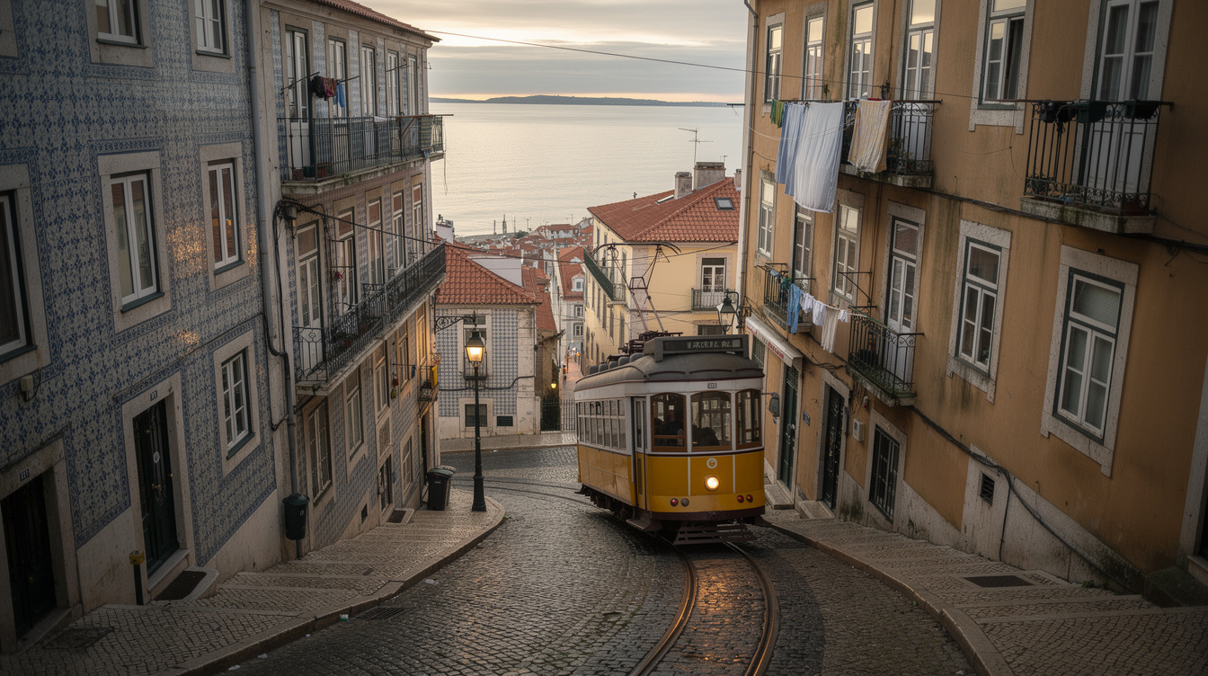 Le tram 28 de Lisbonne se prend à l'envers avant 8h30, jamais à Martim ...